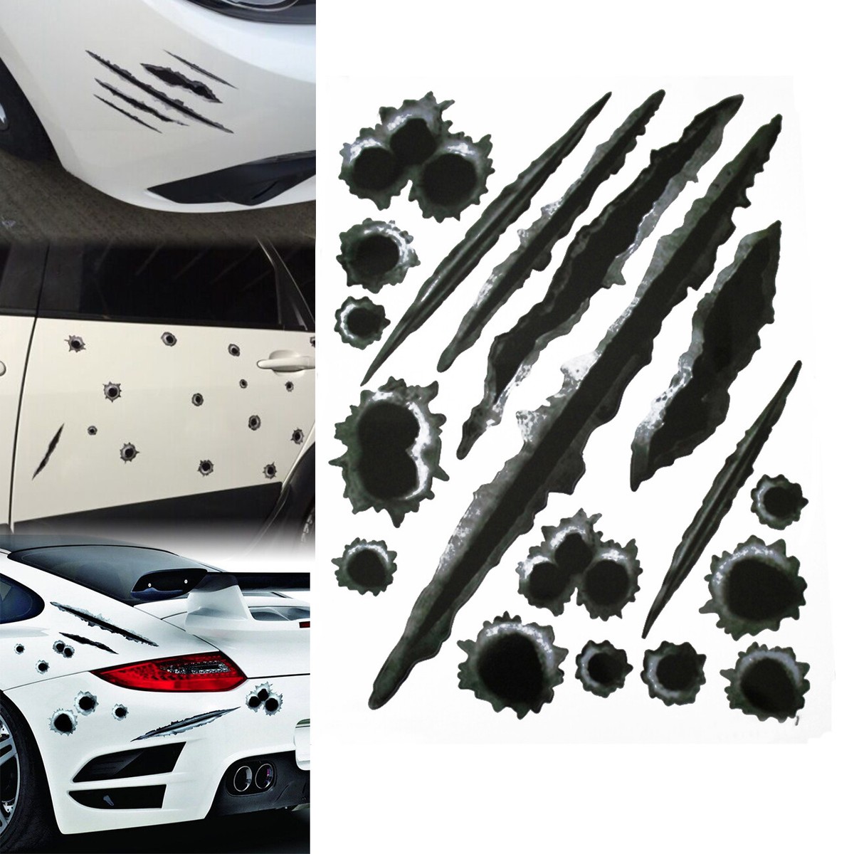 Bullet Holes In Black Car