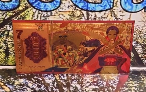 24k Gold Foil Plated One Piece Banknote One Piece Anime Collectible 6 ...