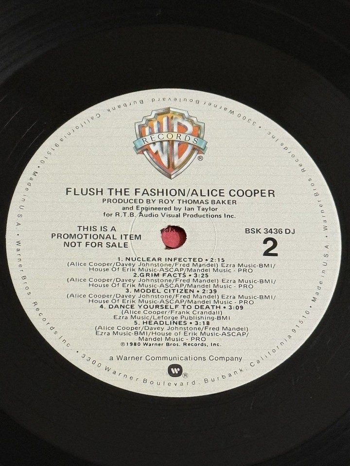 Promo ALICE COOPER ‘80 - FLUSH THE FASHION - RECORD LP | eBay UK