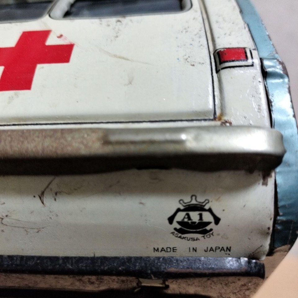 ASAKUSA TOY Vintage Tin Toy Car Mazda Light Bus Ambulance 70s Showa ...