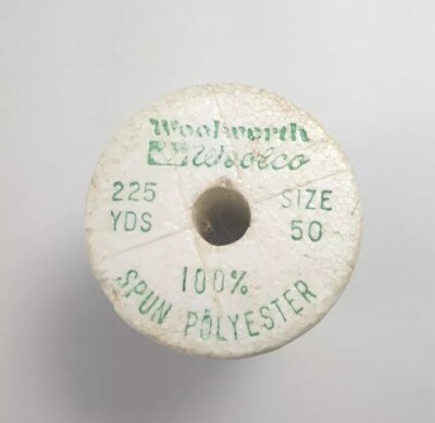 Vintage Woolworth Woolco Thread Styrofoam Spool Blue Advertising | eBay