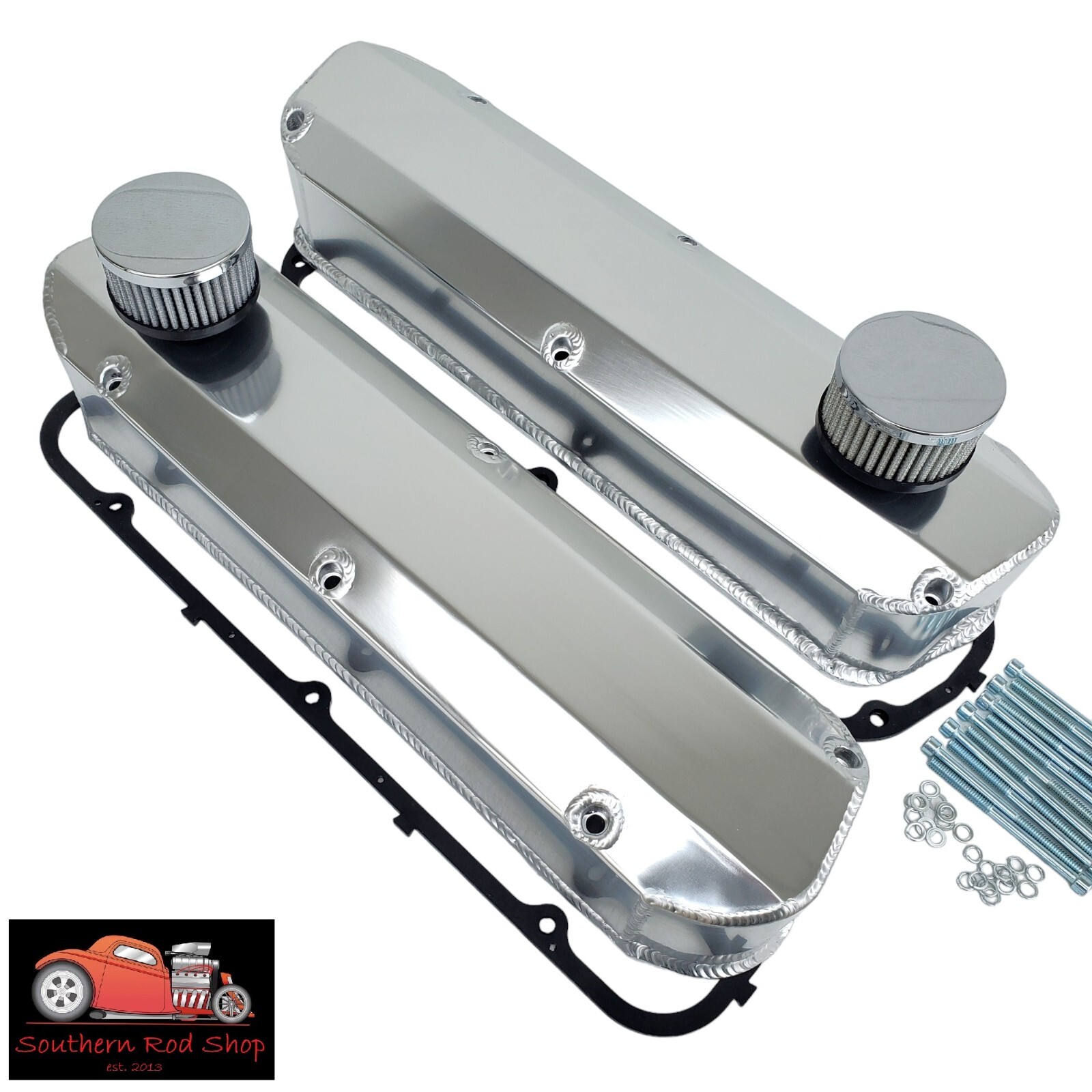 Small Block Ford Fabricated Satin Aluminum Valve Covers 289 302 351W ...