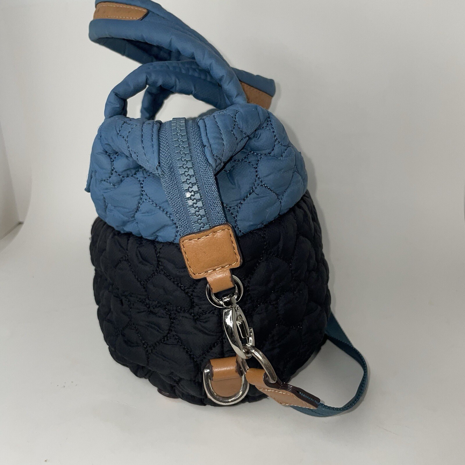 BRIGHTON Kayden Colorblock Blue Black Heart Quilted Crossbody Bag ...