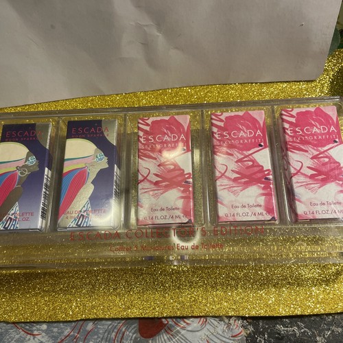 RARE NEW WOMEN'S ESCADA COLLECTOR'S EDITION 5 MINI EDT PERFUME SET 4 ML ...