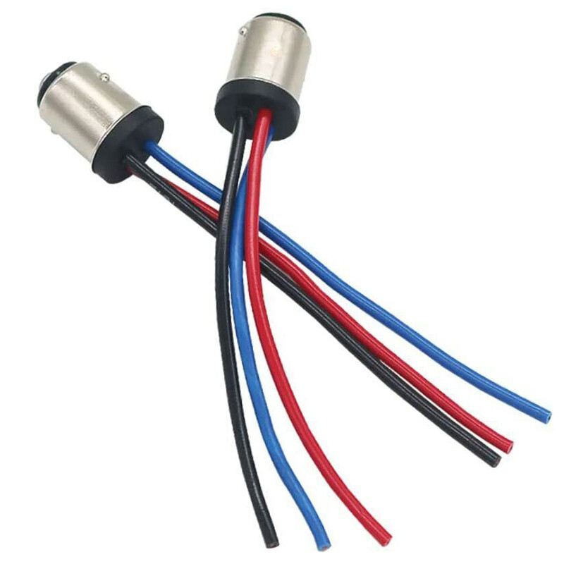 4PCS 1157 2357 Male Connector DRL Brake Turn Signal Light Wiring ...