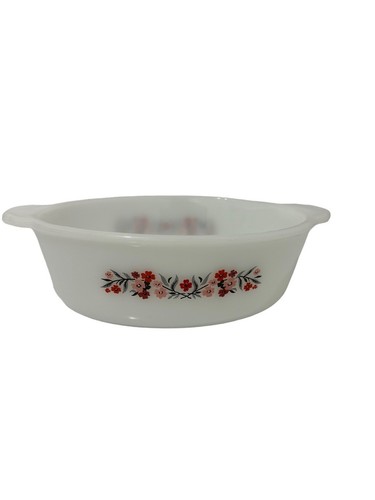 VTG FIRE KING 1 1/2 QT CASSEROLE DISH PRIMROSE FLOWER DESIGN #18 MADE ...