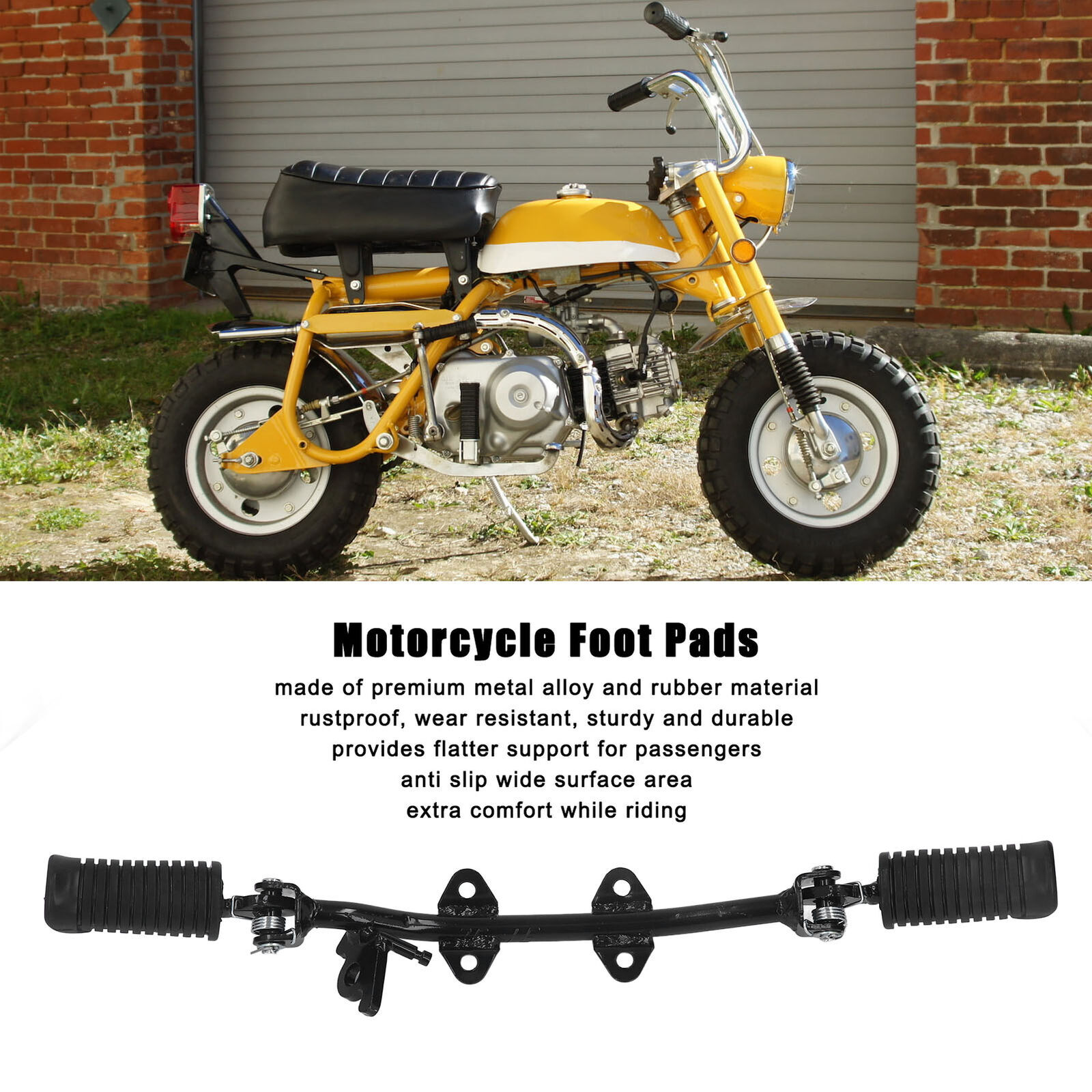 Black Footpegs Foot Pedal&Bracket For Monkey Z50 Z50A Z50J Z50R Mini ...