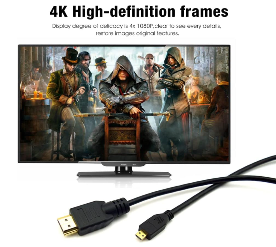 HDMI to Micro HDMI Video Cable for GoPro Hero 7/6/5 CANON EOS M50, M5 ...