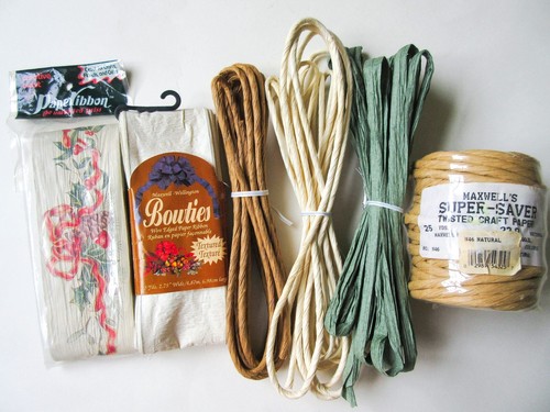 Paper Twist Ribbon Lot, Natural, Green, Christmas, Wired, Craft | eBay