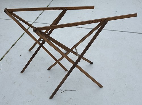 Vintage Wooden Wallpaper Folding Table Legs Rustic Primitive Farmhouse ...