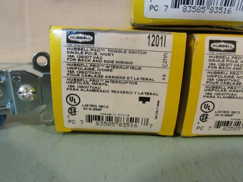 Hubbell HBL1201I Single Pole Toggle Switch Lot of 3! | eBay