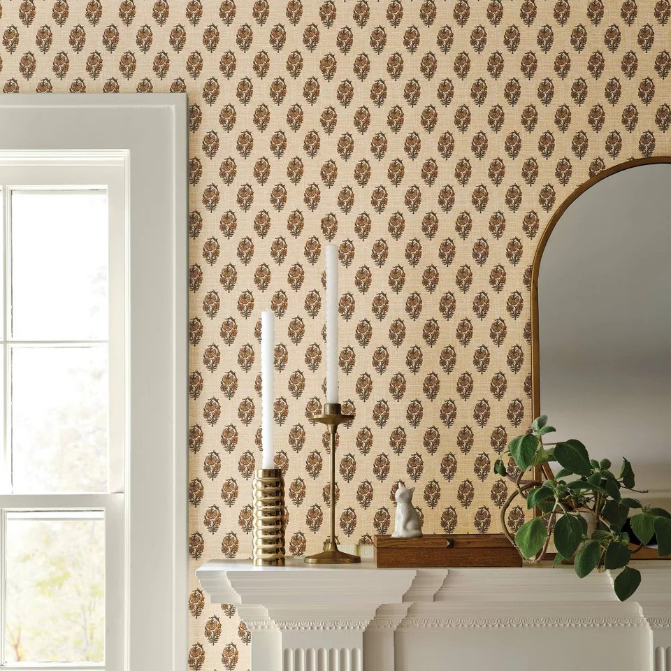 Floral Stamp Wheat Wallpaper - Threshold | eBay