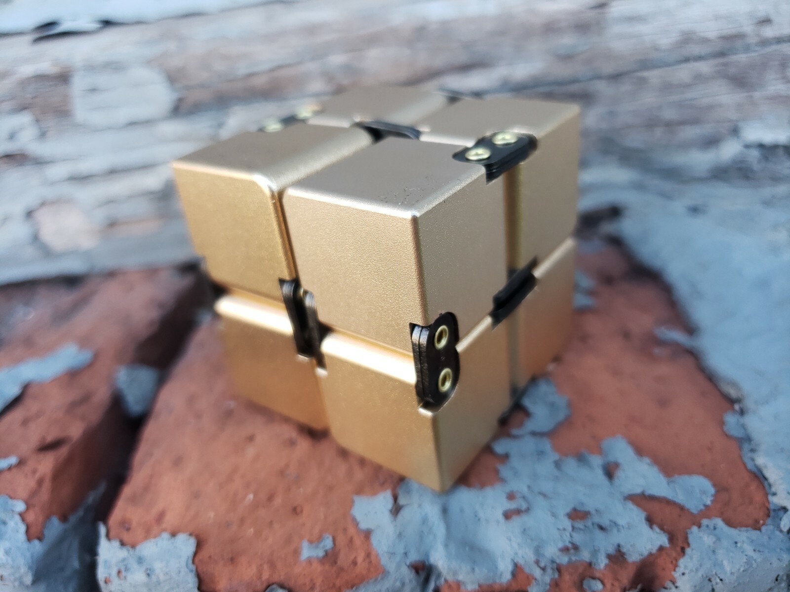 Gold Metal Aluminum Infinity Cube Fidget Toy Anxiety Stress ADHD OCD ...