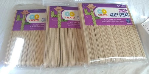 Jumbo Craft Sticks 3pks 75/pk 6" X 1" Crafts Popsicle Cake Pops Plant ...