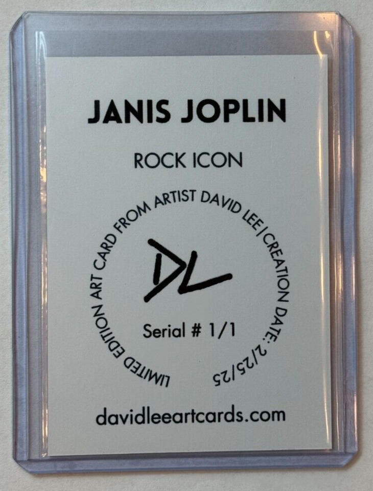 Janis Joplin Platinum Plated Artist Signed “Rock Icon” Trading Card 1/1 ...