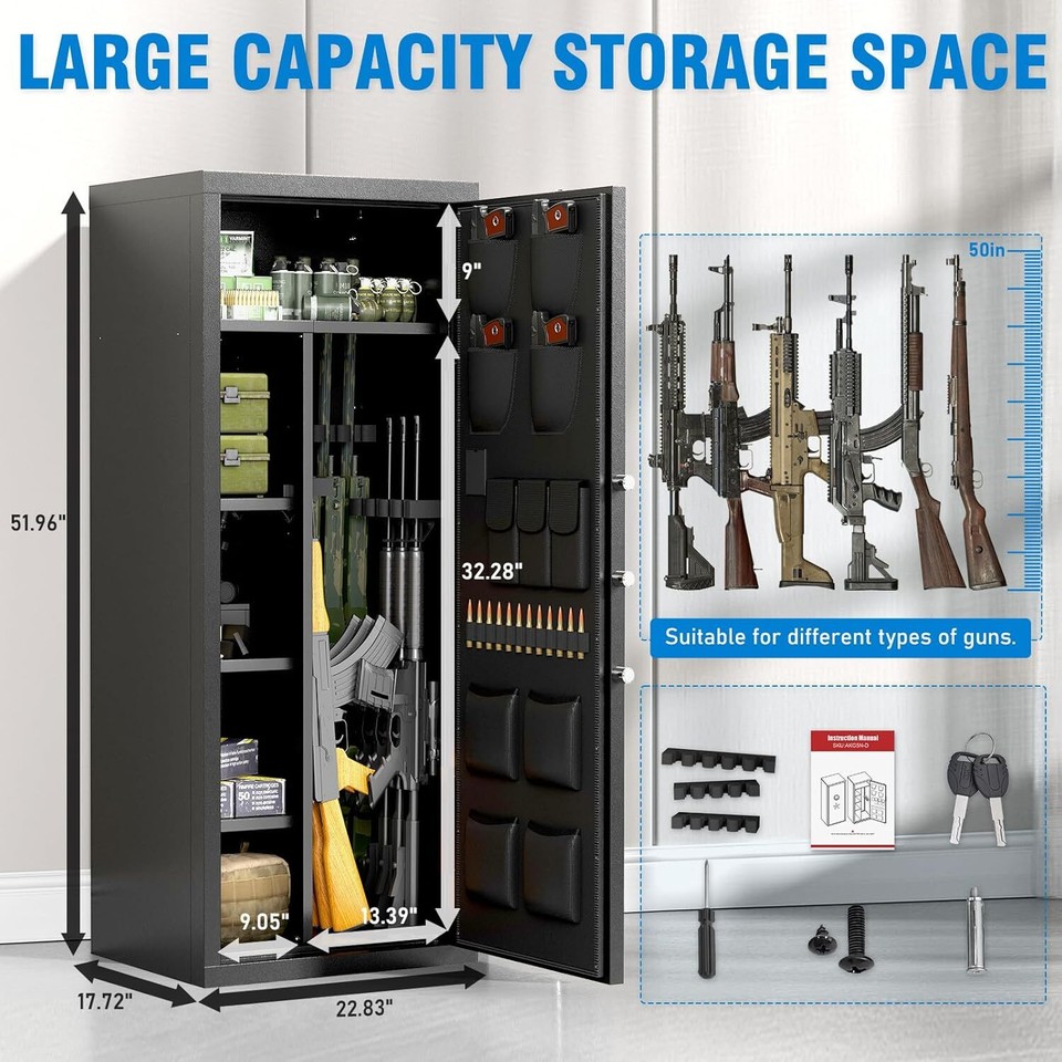 15-20 Gun Safe, Large Gun Safe for Rifles and Pistols, Unassembled ...