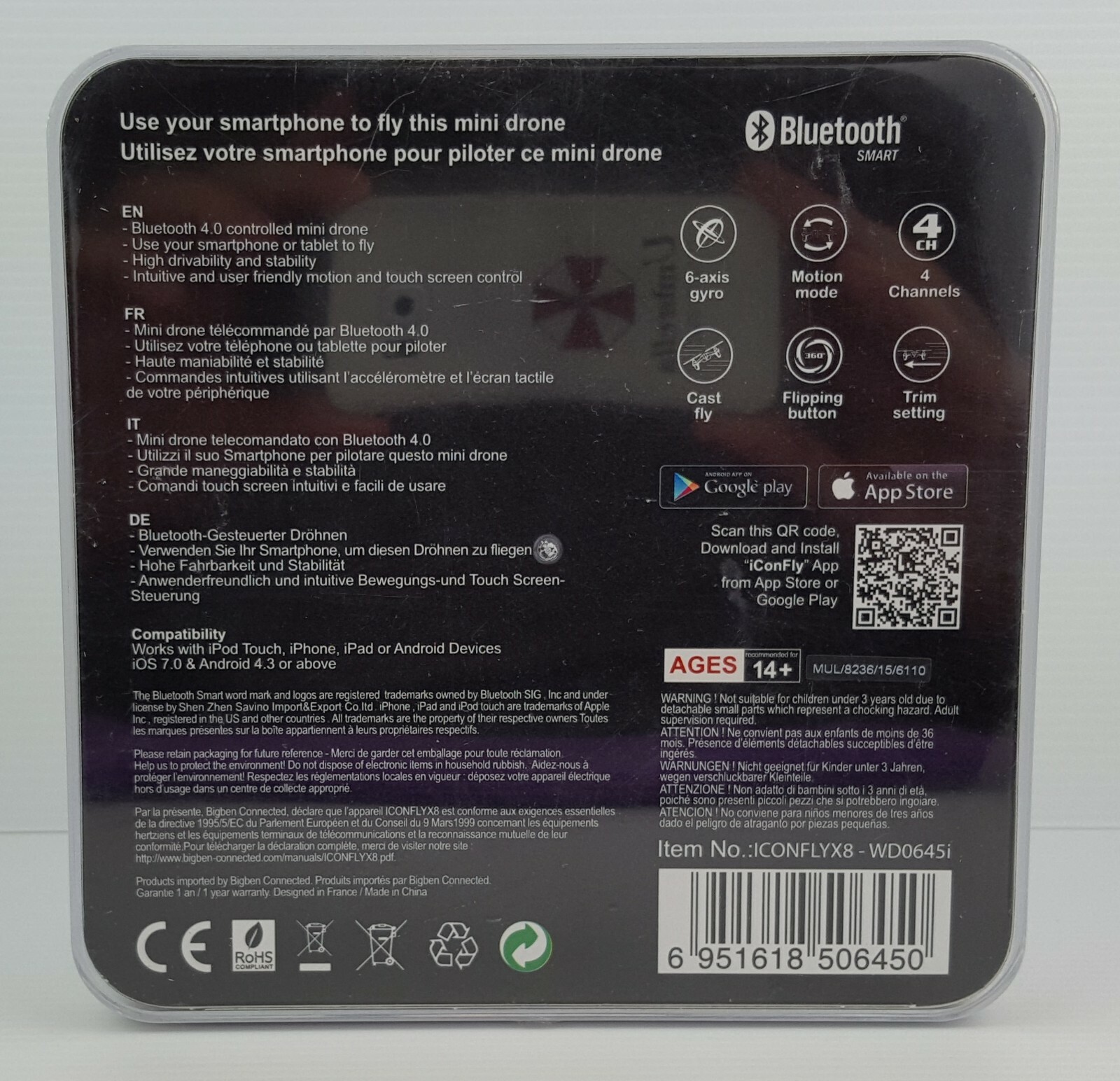 iConFly X8 DRONE IOS ANDROID SMARTPHONE ICONFLYX8 - WD0645i NUOVO ...