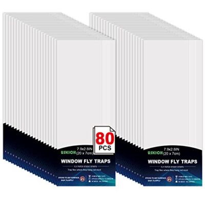 Window Fly Traps for Indoors, 80 Pack Clear Fly Paper Sticky Fly Strips ...
