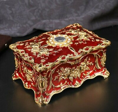 RED TIN ALLOY RECTANGLE MUSIC BOX ♫ PART OF YOUR WORLD ♫ | eBay