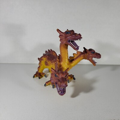 3 Headed Dragon Vinyl Figure Hydra Toy Figurine Medieval Fantasy 2005 ...