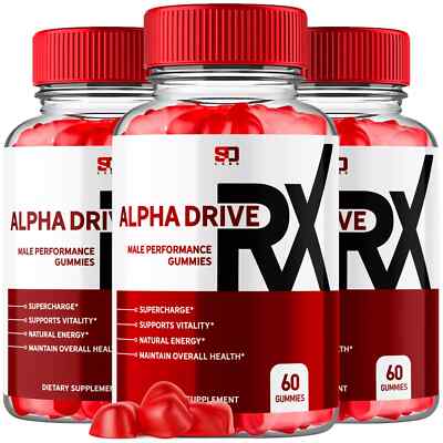3 PACK Alpha Drive RX Male Enhancing Gummies - Men's Performance (180 ...