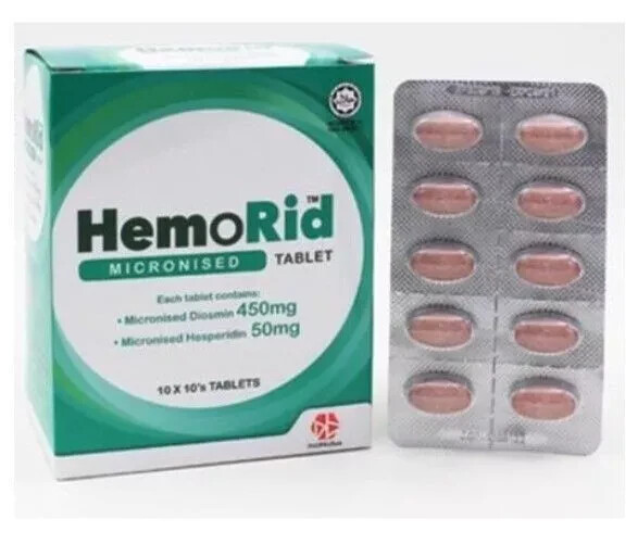 HEMORID Micronized Tablet 100 Tablets Treatment of Hemorrhoids/Piles X ...