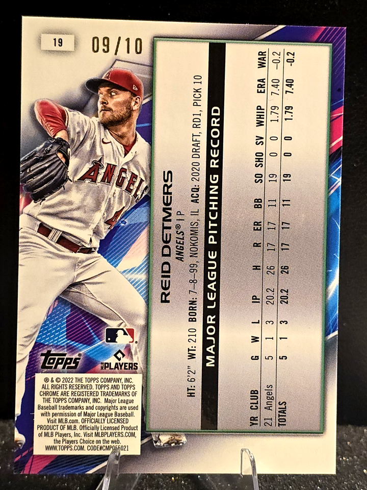 2022 Topps Cosmic Chrome Reid Detmers Black Eclipse Refractor /10 ...