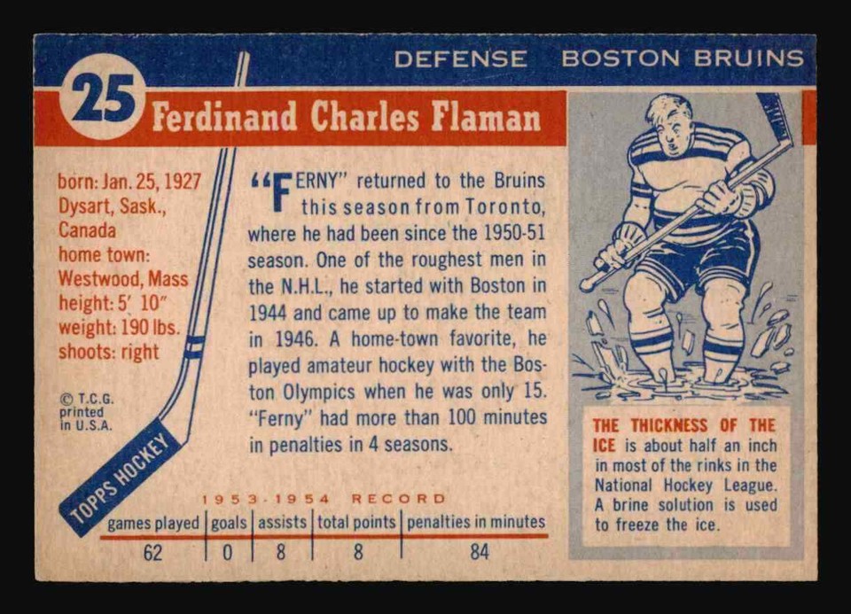 1954 Topps #25 Fern Flaman - NM+ | eBay