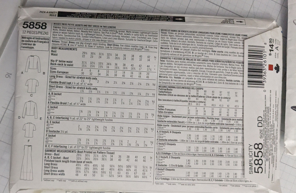 Simplicity Pattern 5858 Dresses Jackets Size 4 6 8 10 UNCUT | eBay