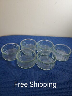 Set of 6 mini 4oz Bowl Thick Clear Glass 3'' 4oz Ramekins dessert cup ...