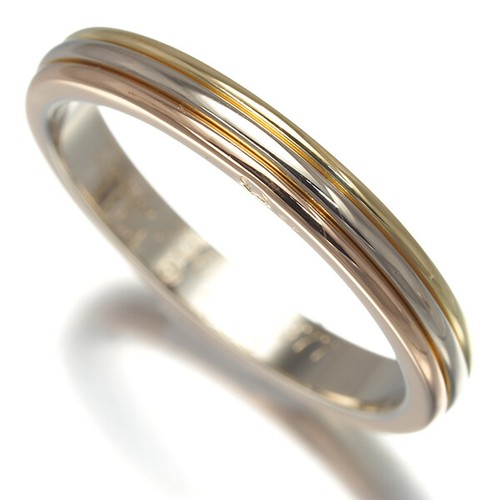 Auth Cartier Ring Vendome Louis Cartier 3color EU54 18K YG/WG/RG | eBay