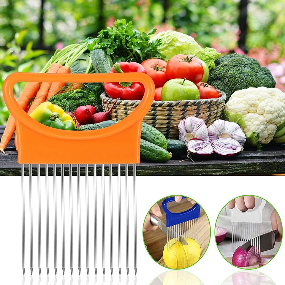 Tomato Onion Vegetables Slicer, Handheld Food Slice Assistant Holder ...
