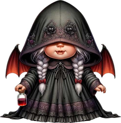 Halloween Vampire Girl Wall Art Bedroom Laptop Decor Vinyl Sticker ...