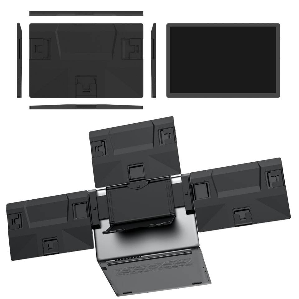 13.3in Multi-screen Portable Three screen Foldable triple Monitor 1920* ...