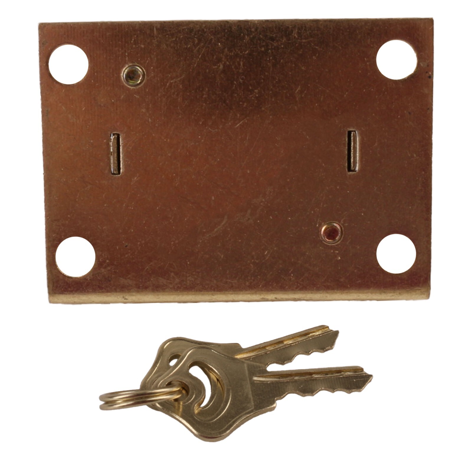 QUALITY BRASS DRAWER LOCK KIT +2 KEYS Cabinet Cupboard Door Office Desk ...