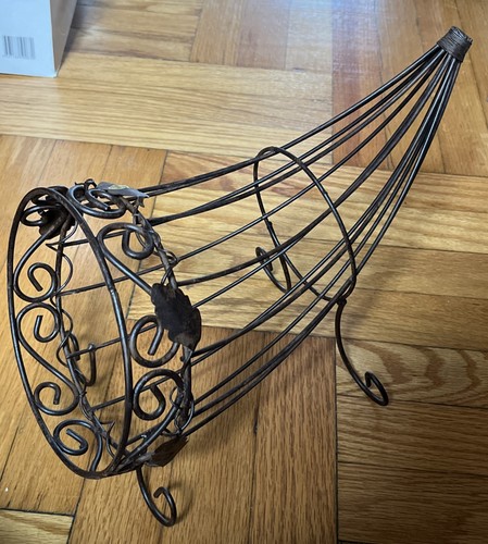 Harvest Metal Rustic Iron Cornucopia Horn Of Plenty W Scrolled Feet ...