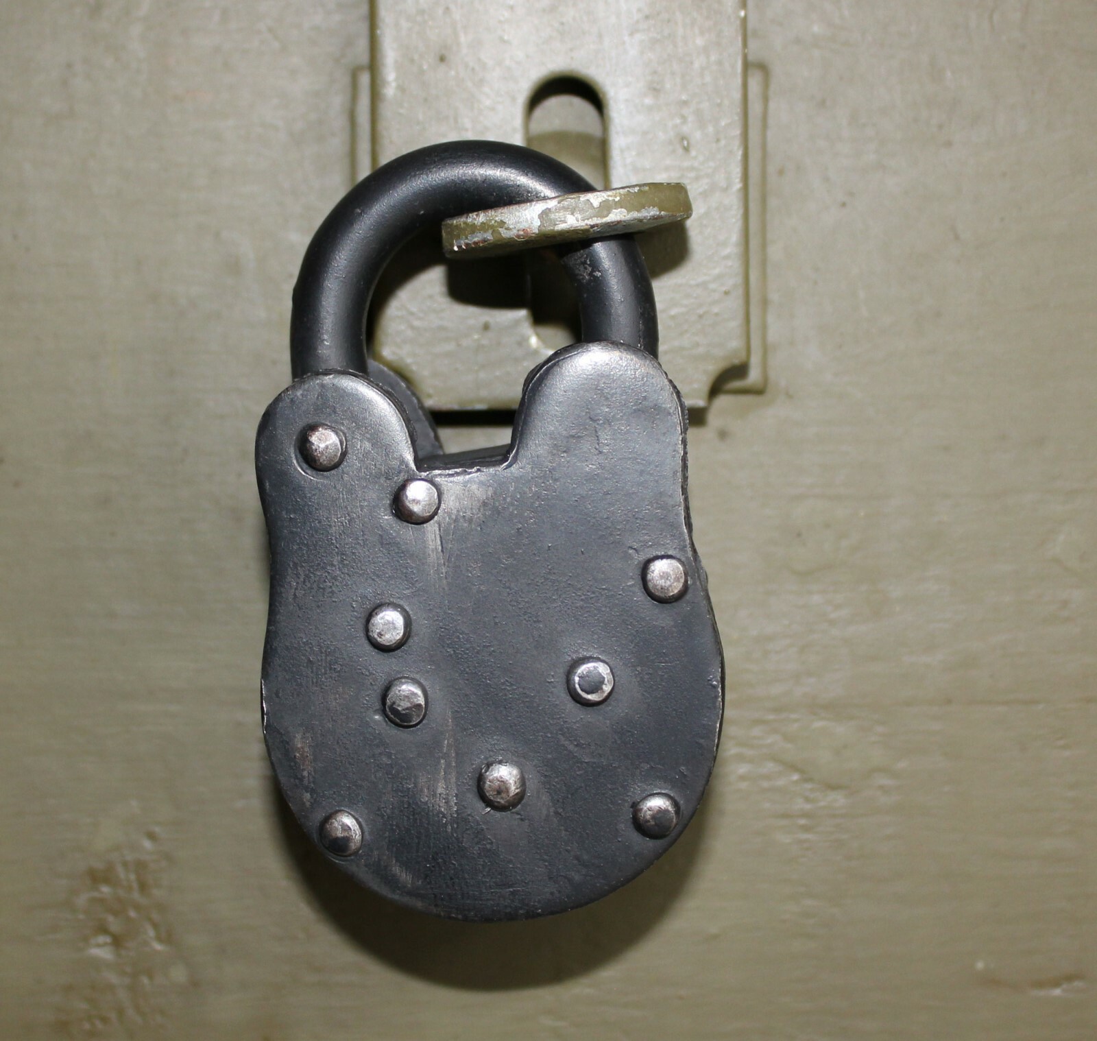 US military antique lock army ww2 footlocker cast iron and brass united ...