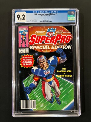 NFL Superpro Special Edition #1 CGC 9.2 (1991) - RARE Newsstand Edition ...