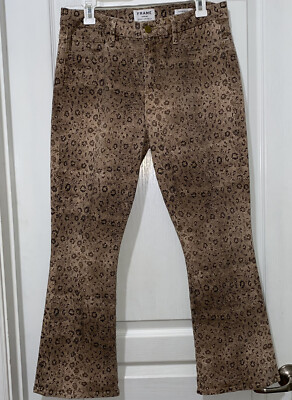 Frame Snakeskin Print Jeans Women 31 Le Crop Mini Boot Vanilla multi ...