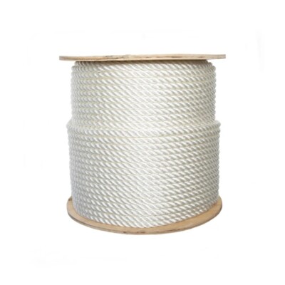1/4" x 600 feet I 3-Strand Nylon Plus Rope I Nylon Twisted Synthetic ...