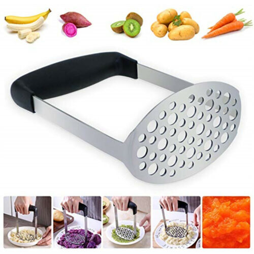 Handheld Stainless Steel Potato Masher Vegetable Fruit Crusher Kitchen ...