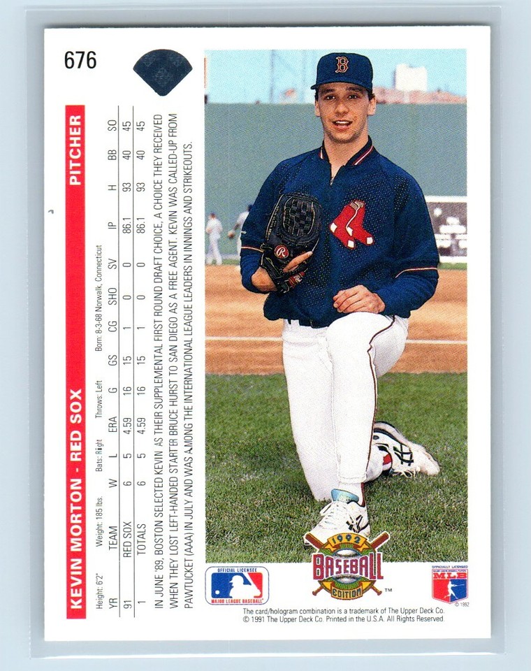 1992 Upper Deck Straight from the Pack Kevin Morton Boston Red Sox #676 ...