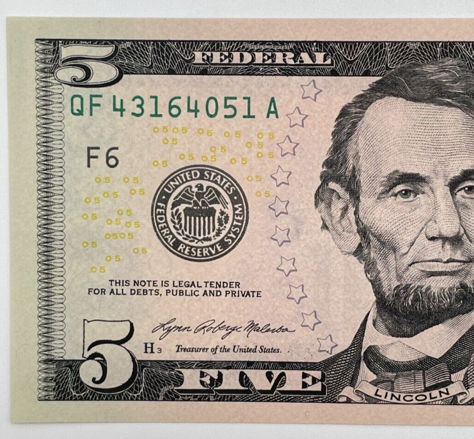 NEW Uncirculated Five Dollar Bills Series 2021 $5 Sequential Bank Notes ...