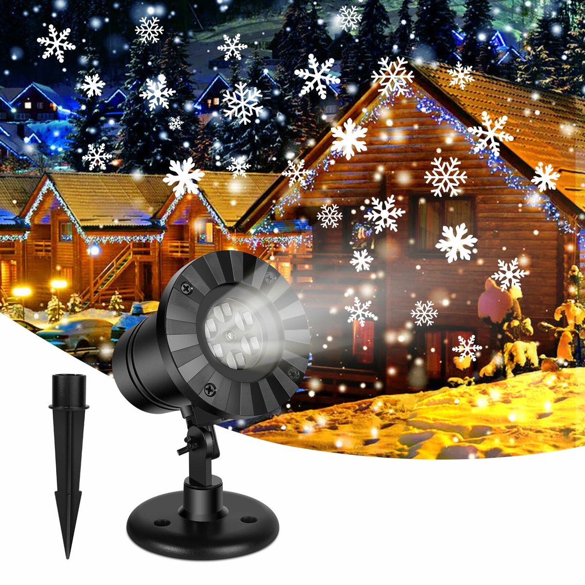 Laser Snowflake Projector Christmas Lights LEDMALL Red, Green And Blue