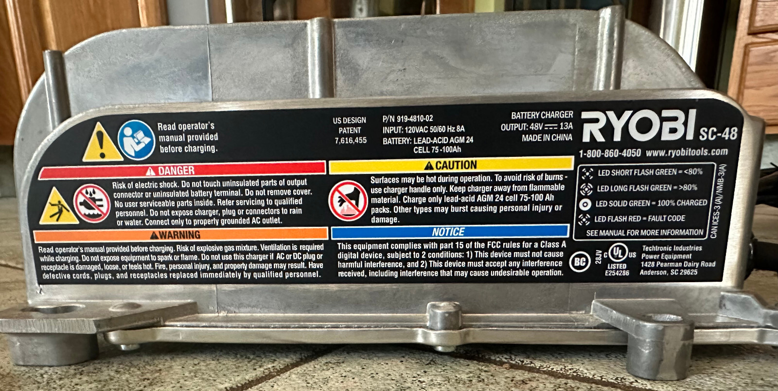 Ryobi 48 v 13a battery charger SC-48 p/n 919-4810-02 for sale online | eBay