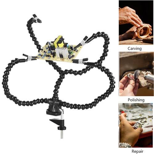 Helping Hands Soldering Third Hand Tool & Flexable Arms Rotatable Clip ...