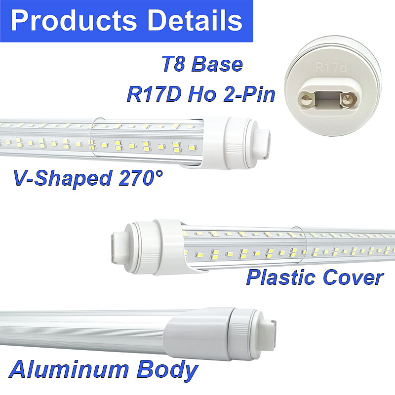 8Ft HO Led Tube Light Bulbs 144W 6500K 2 Pin 8 Ft Led Shop Lights No RF ...