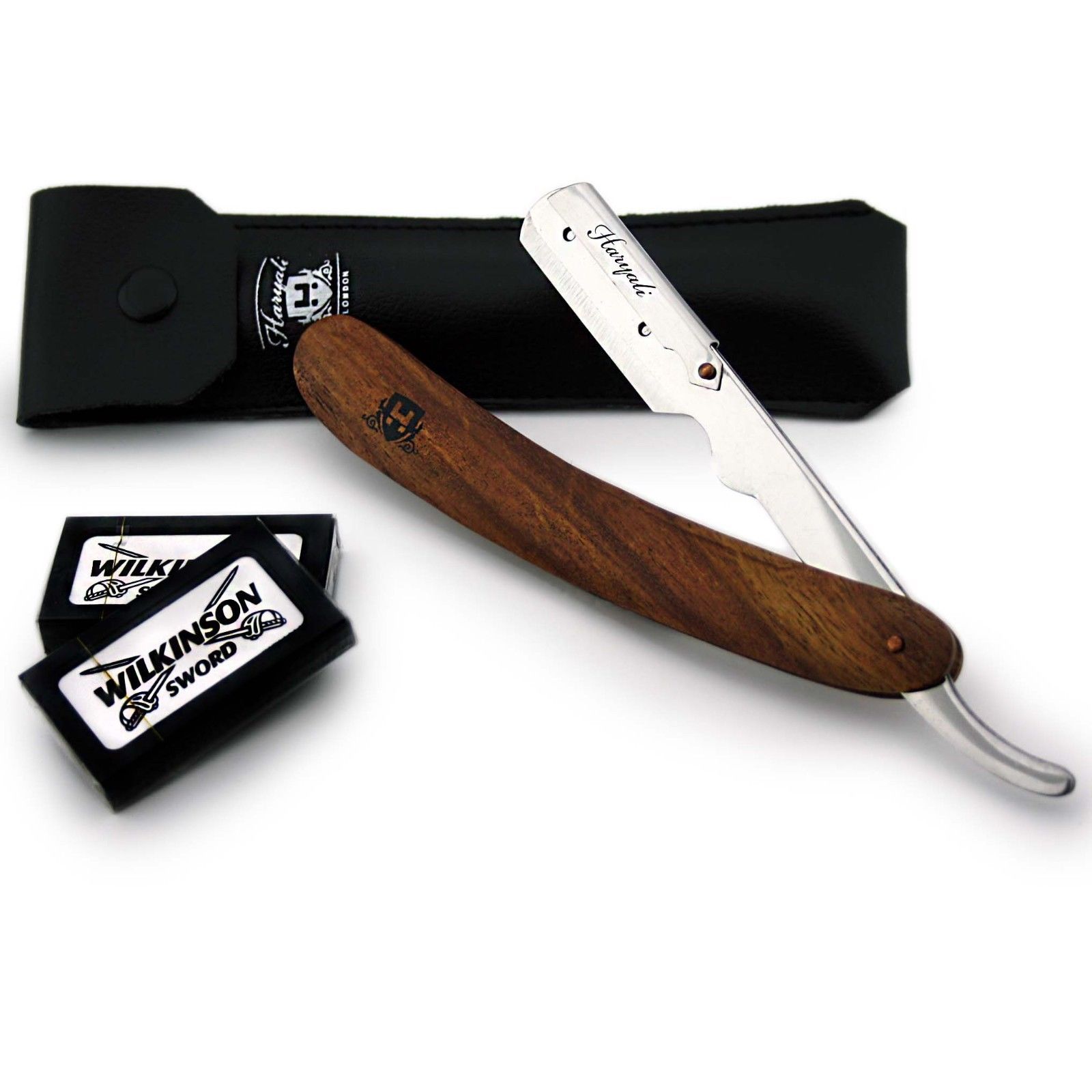 IN LEGNO BARBIERE SALONE PARRUCCHIERE RASOIO DA BARBA DRITTO GOLA ...