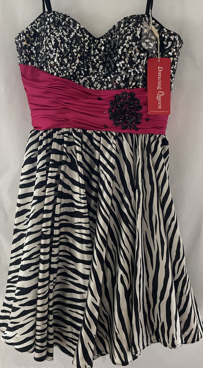 Pink Zebra Print Prom Dresses