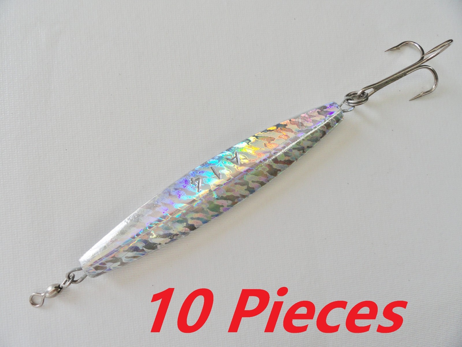 1-10 pcs 14oz Diamond Jig Holographic Laser Saltwater Lures w/ Treble ...
